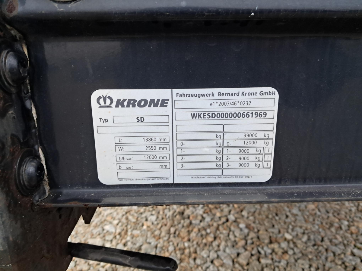KRONE SD 2015 CURTAIN TRAIL Aukcja: 2207/BZ/AU/2026